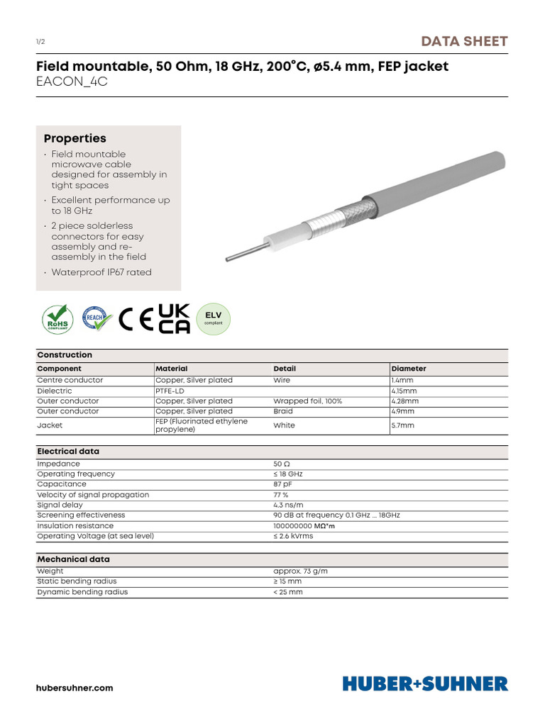 H+S Eacon 4C en | PDF | Electrical Conductor | Insulator (Electricity)