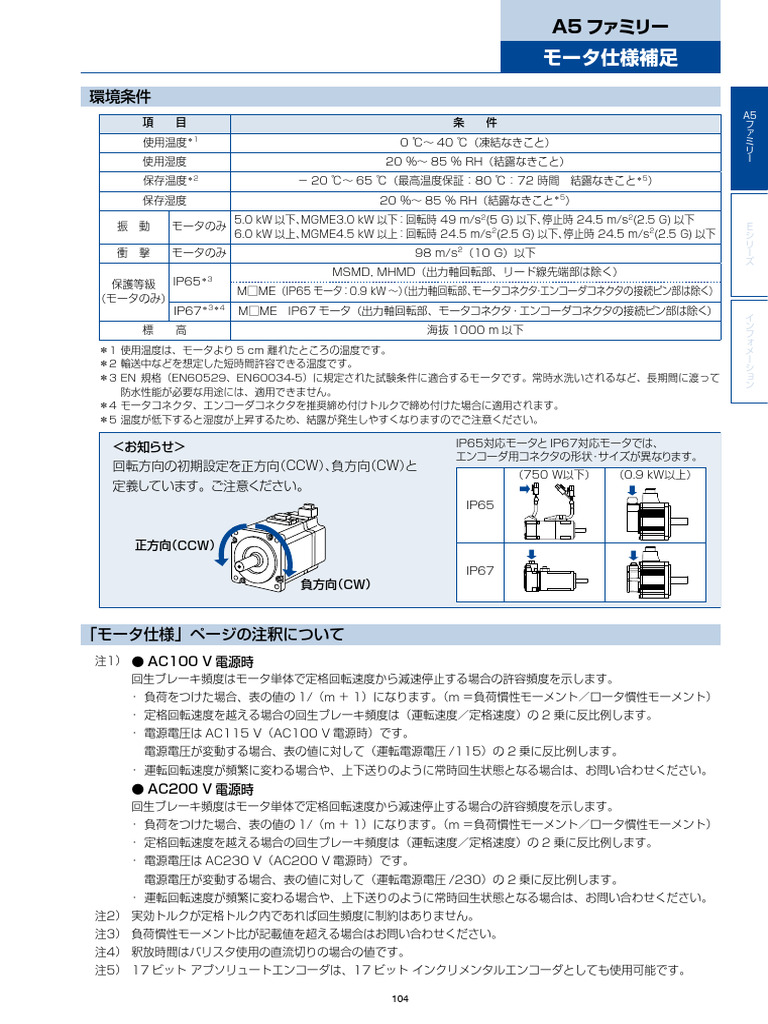 Minas-A5 Motor Spec DSC | PDF