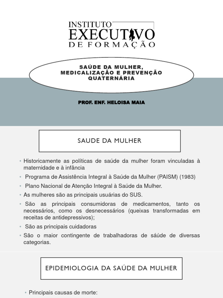 Slides Saude Da Mulher Pdf Anticoncepcionais Pílula Anticoncepcional