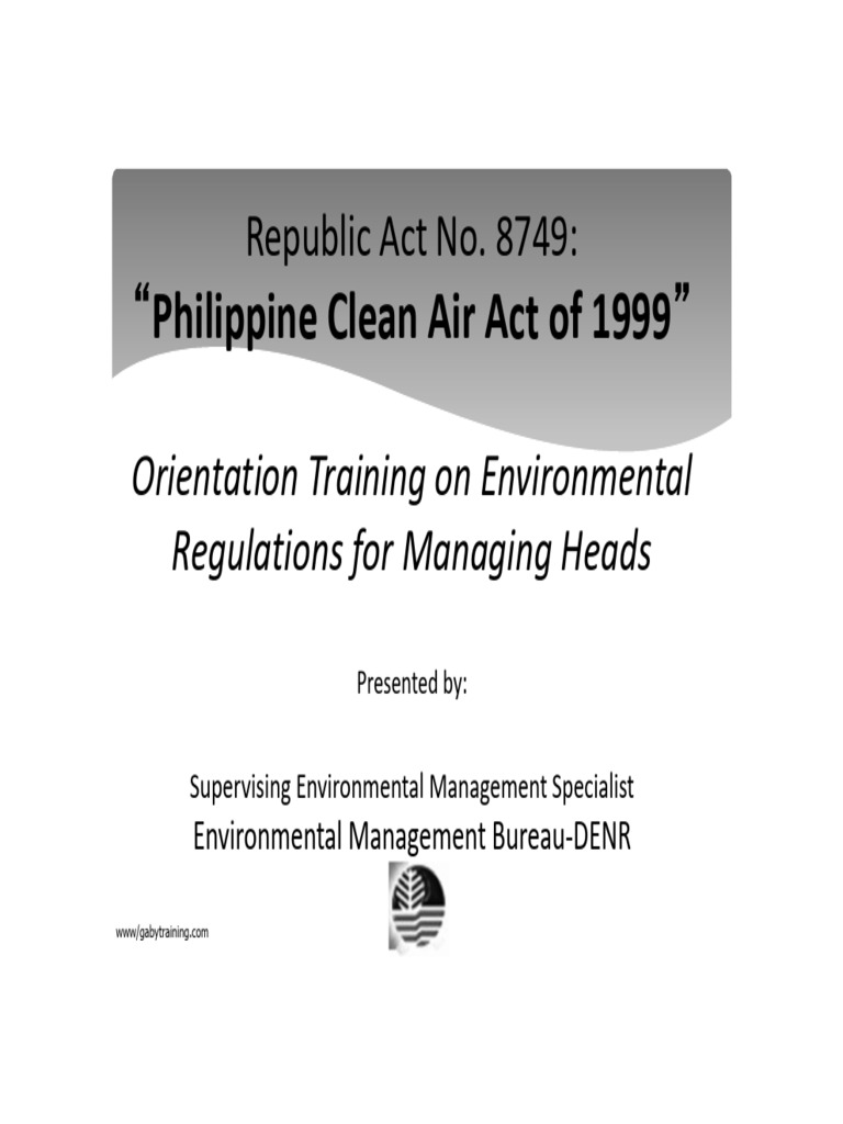 Ra 8749 Pcaa | PDF | Clean Air Act (United States) | Air Pollution