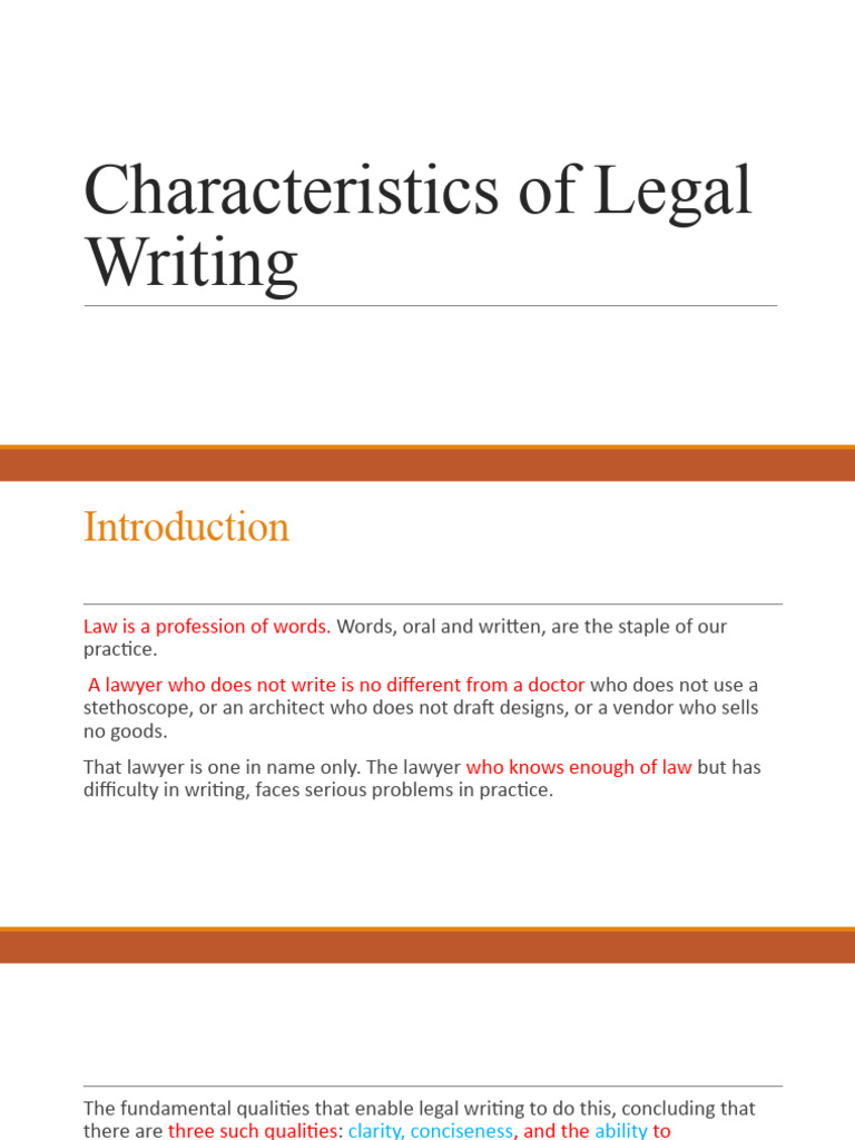 Characteristics of Legal Writing | PDF | Argument | Brief (Law)