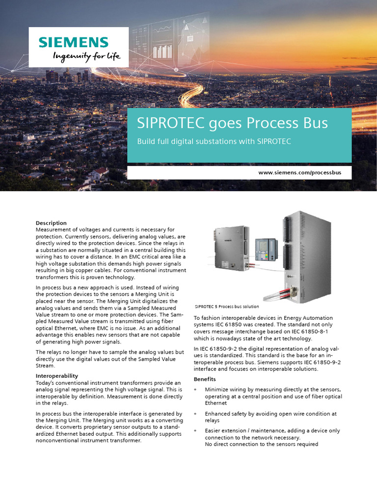 SIPROTEC Processbus V3 Profile | PDF | Electrical Substation | Ethernet