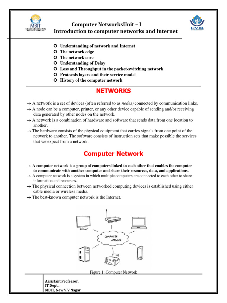 Unit-1 Introduction To Computer Networks & Internet | PDF | Computer Network | Network Topology