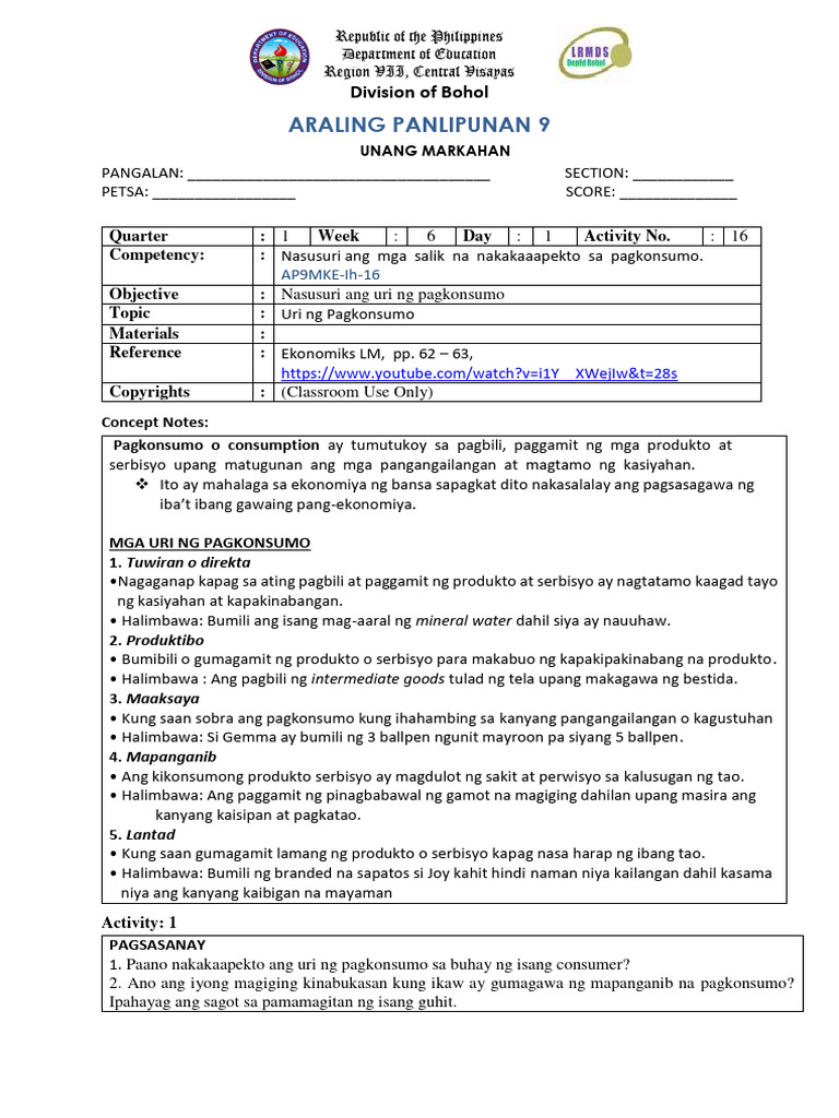 AP9 Q1 W6Day1-3 | PDF