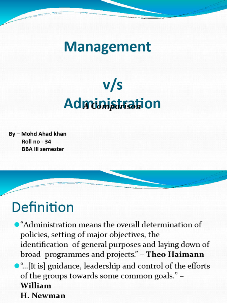 Administration vs Management Explained | PDF | Business | Justice