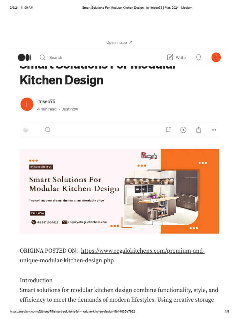 Smart Solutions For Modular Kitchen Design | PDF | Countertop | Kitchen