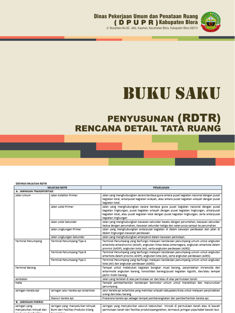 Buku Saku Penyusunan RDTR | PDF | Teknologi & Rekayasa