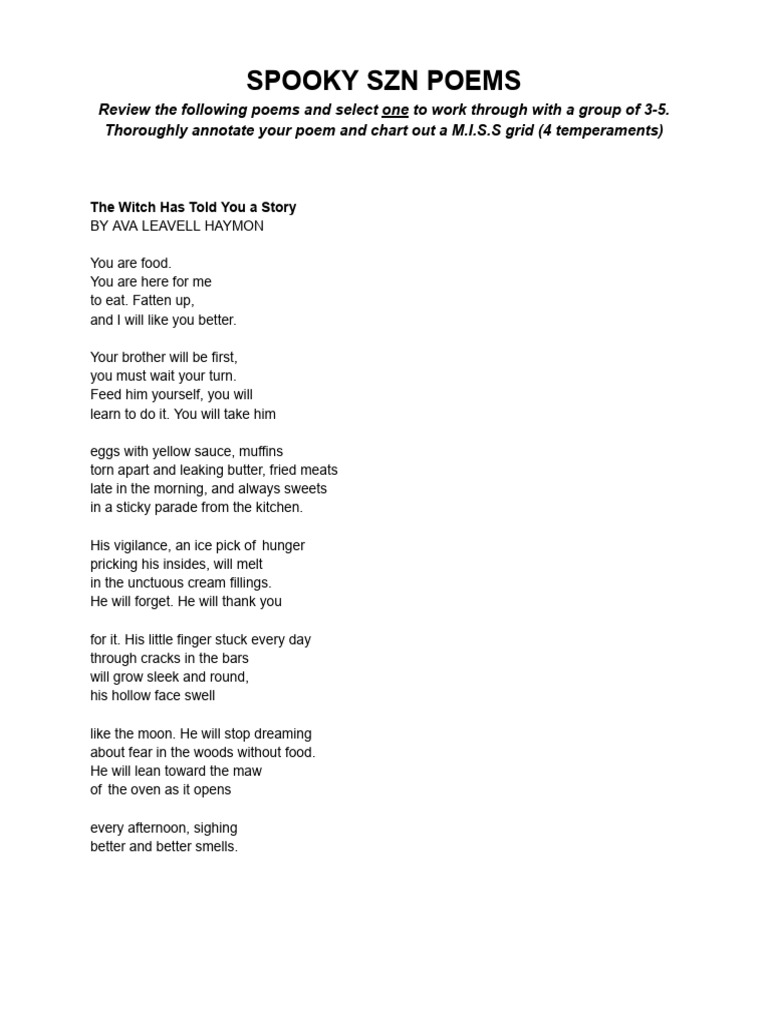 Spooky Season Poems | PDF