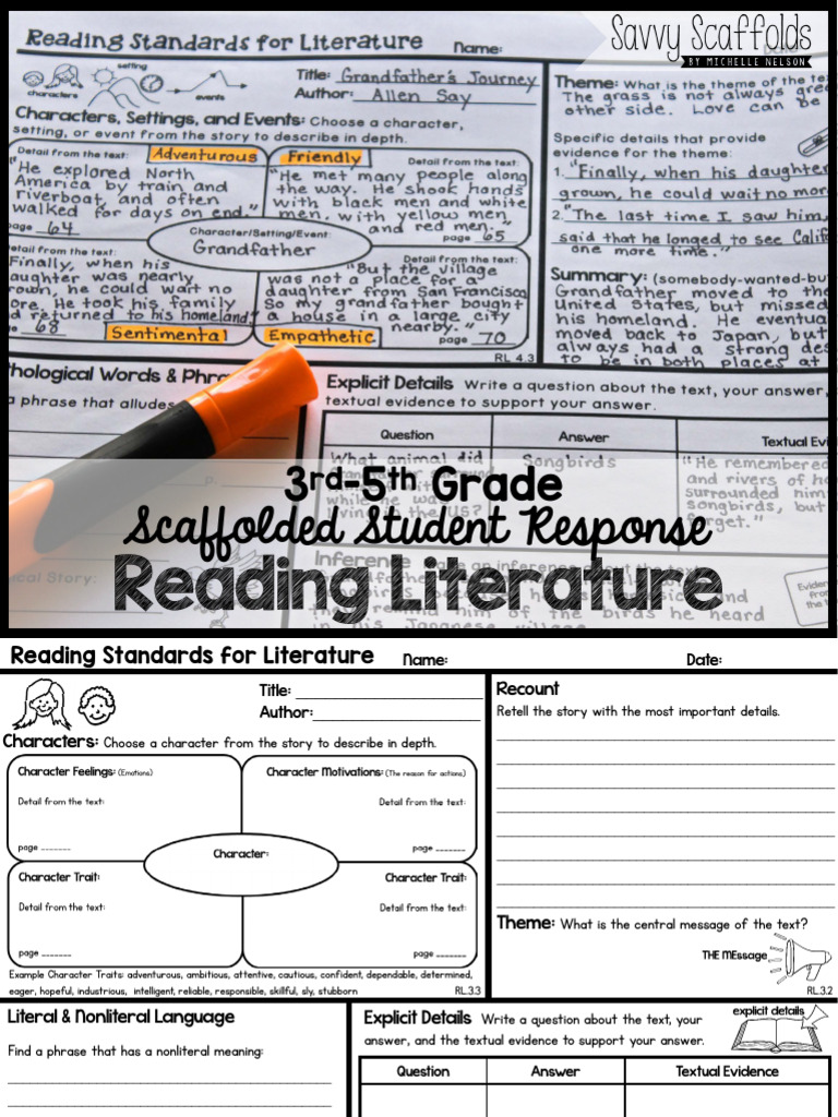 Scaffolded Student Response: Reading Literature | PDF | Narration ...