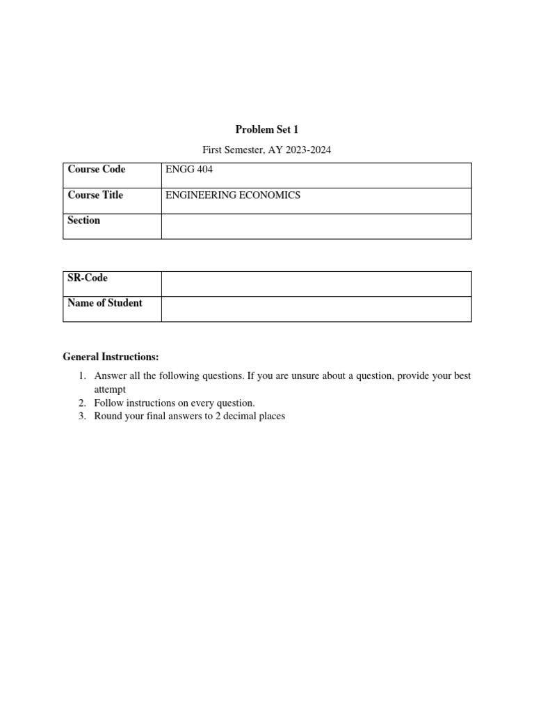 Problem Set 1 | PDF