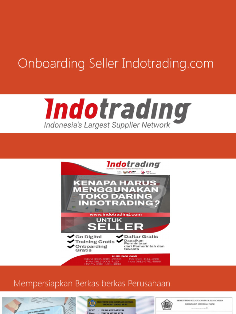 Onboarding Seller Indotrading | PDF