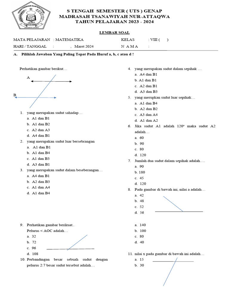 Soal ATS GENAP 2024 KELAS VII & VIII | PDF | Metode & Bahan Ajar