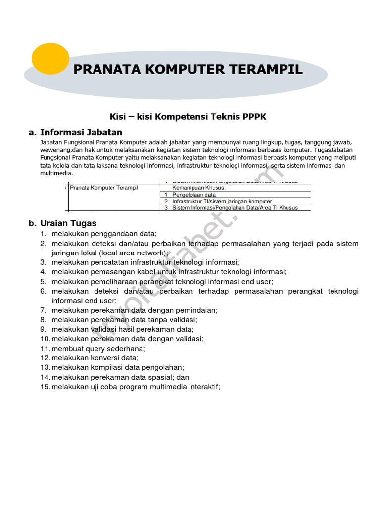Pranata Komputer Terampil Contoh Soal Teknis | PDF | Bisnis | Komputer