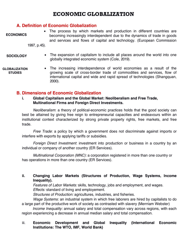 Economic Globalization | PDF | Globalization | Capitalism