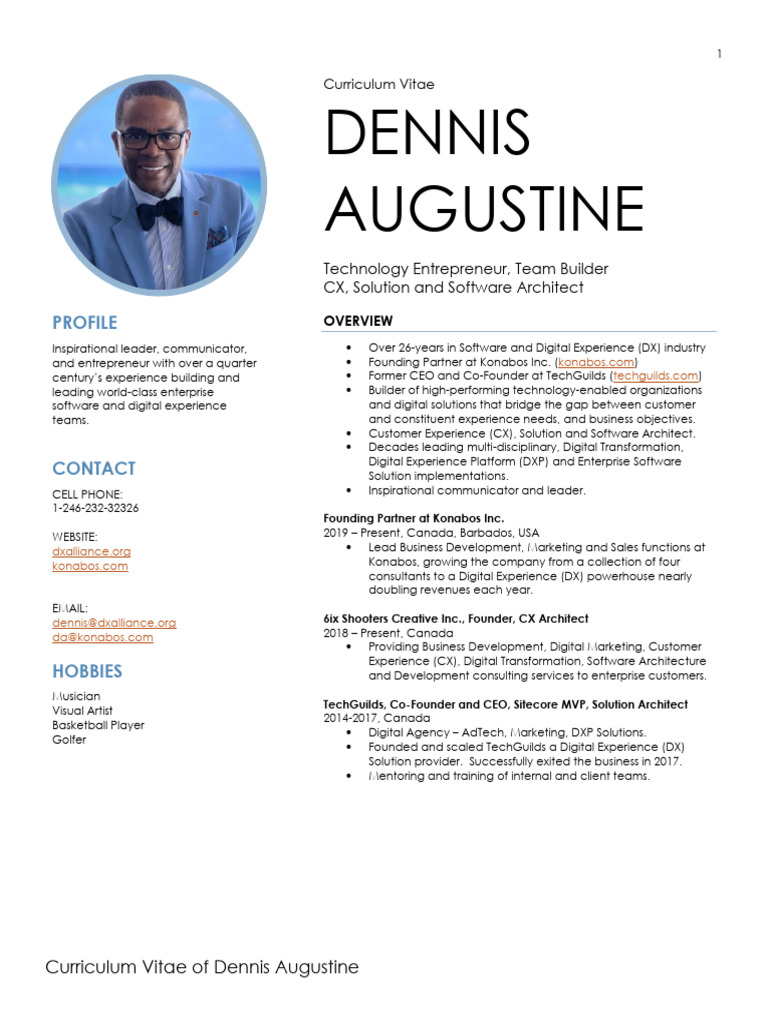 Dennis Augustine - CV | PDF | Computing | Business