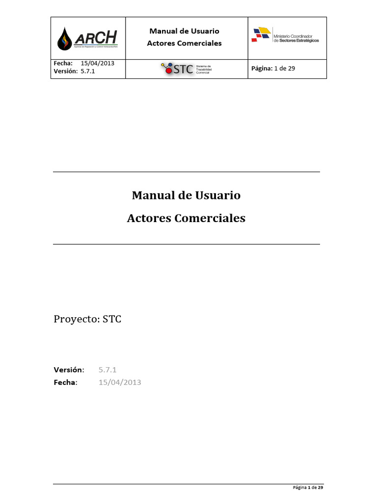 STC Manual de Usuario Actores Comerciales v5.7.1 | PDF | Usuario (informática) | explorador de ...