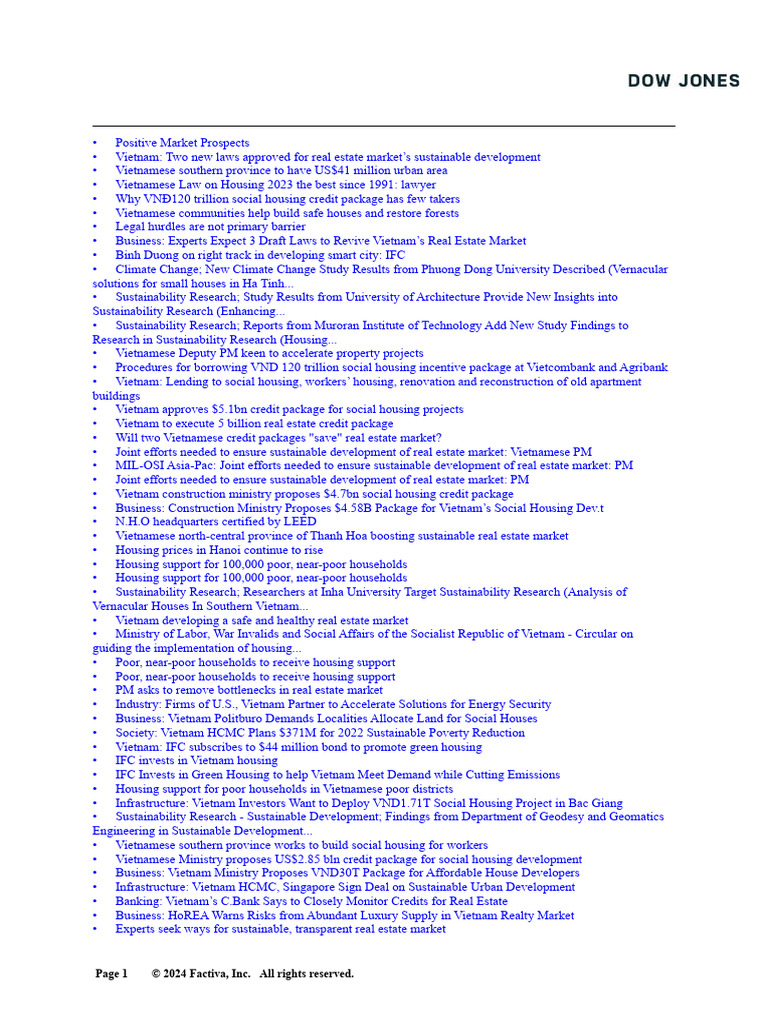Factiva 20240226 1345 | PDF | Public Housing | Vietnam