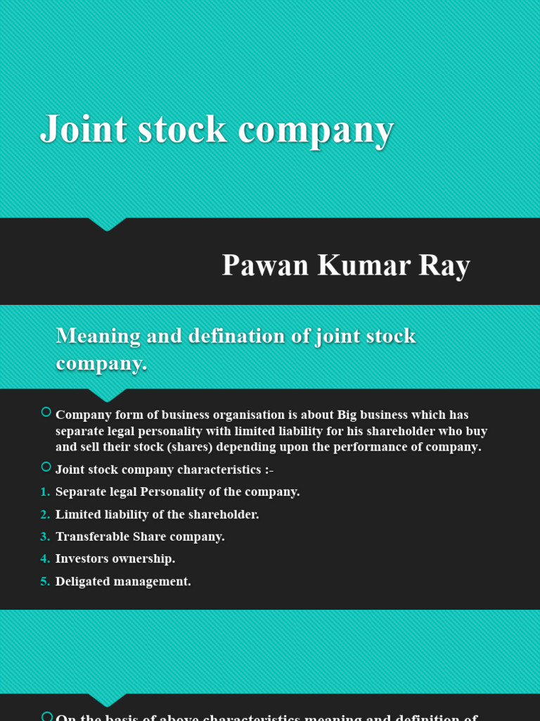Understanding Joint Stock Companies | PDF | Companies | Joint Stock Company