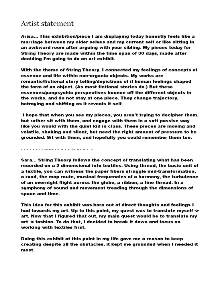 Artist Statement | PDF