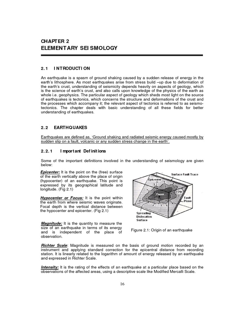 Seismology and Basics of Earthquake Notes | PDF | Earthquakes | Fault ...
