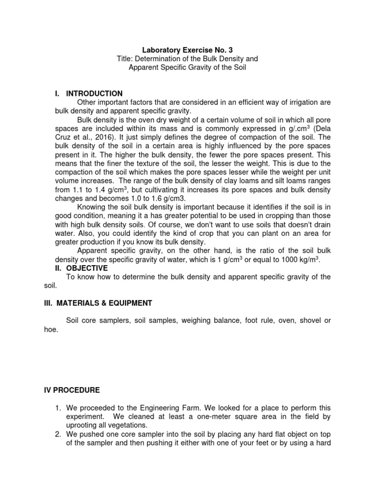Bulk Density | PDF | Density | Soil