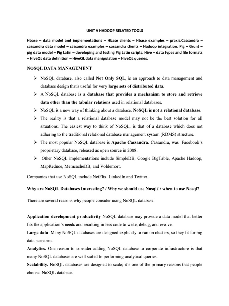 Big Data Analytics UNit 5 Notes | PDF