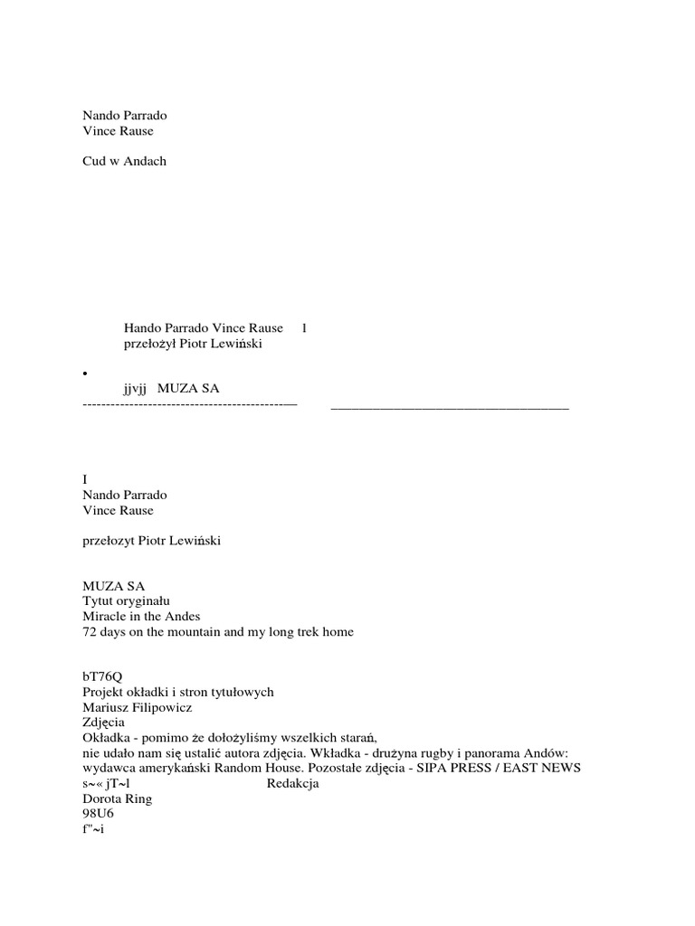 Parrado Nando, Rause Vince - Cud W Andach | PDF
