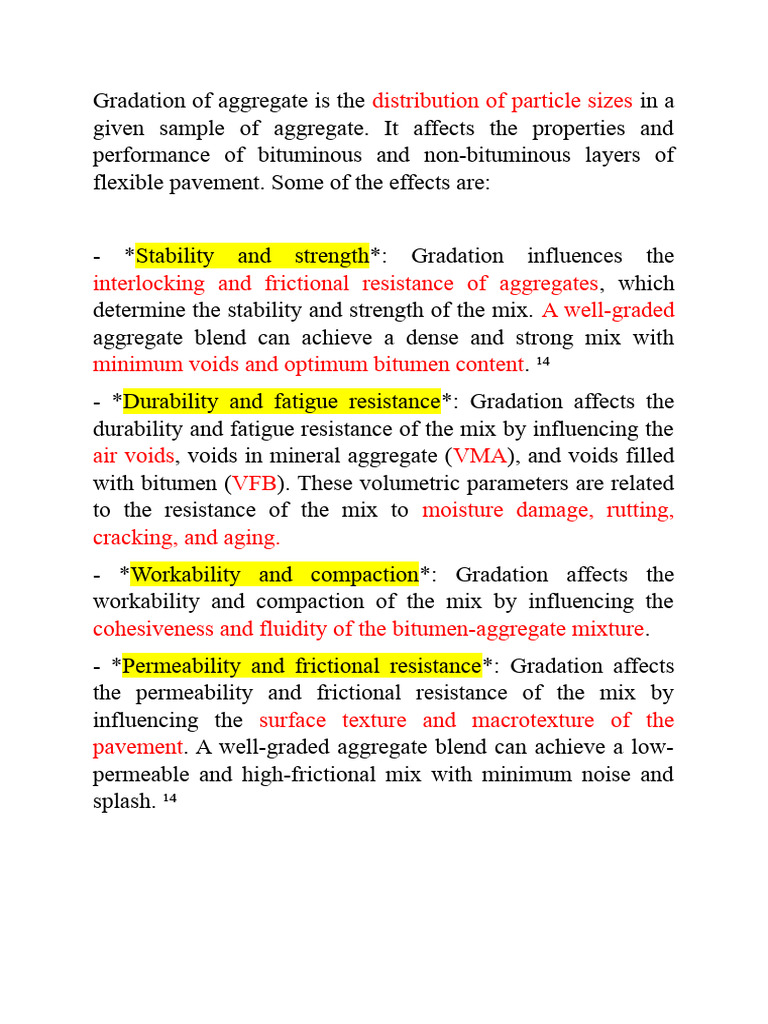 Gradation of aggregate is the distribution of particle sizes in a given ...