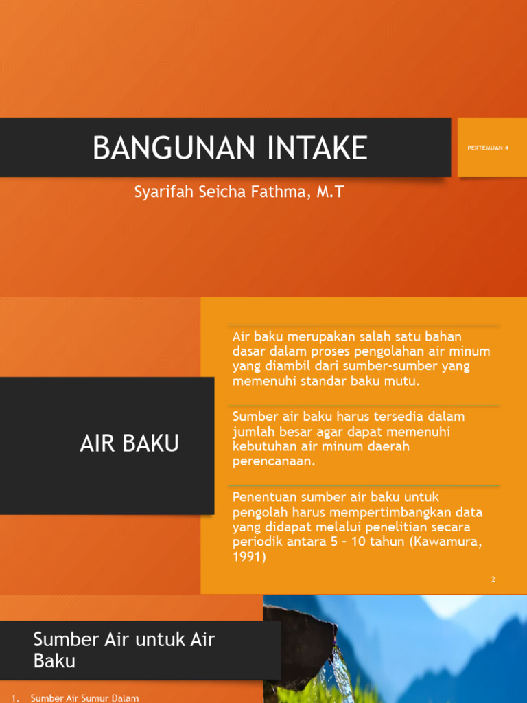 Week 4 - Bangunan Intake Dan Transmisi | PDF