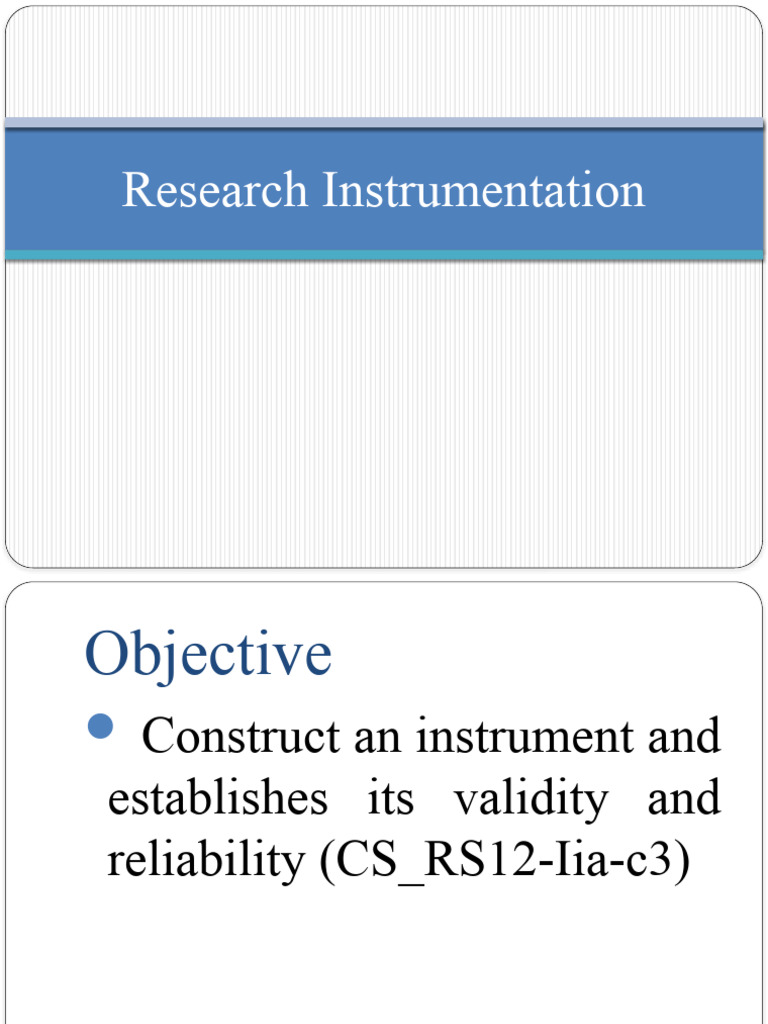 Instrumentation 2 | PDF | Validity (Statistics) | Psychometrics