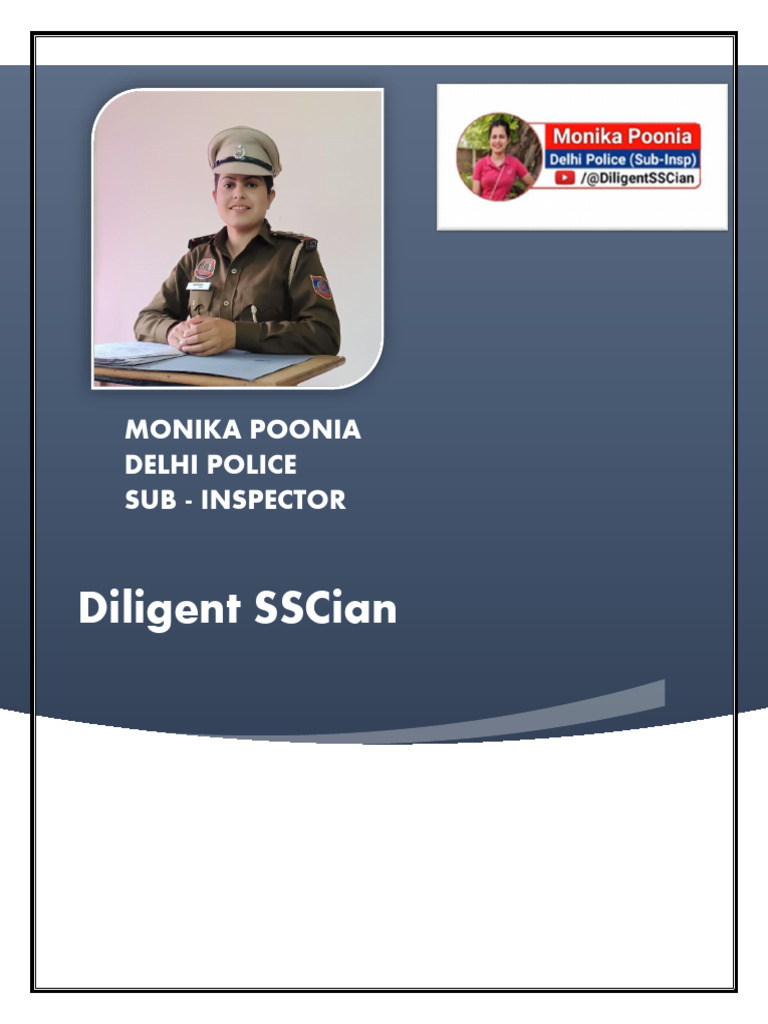 Diligent Sscian: Monika Poonia Delhi Police Sub - Inspector | PDF | Delhi