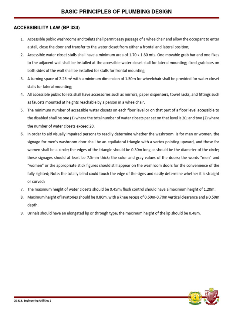 4.1 Basic Principles of Plumbing Design | PDF | Plumbing | Bathroom