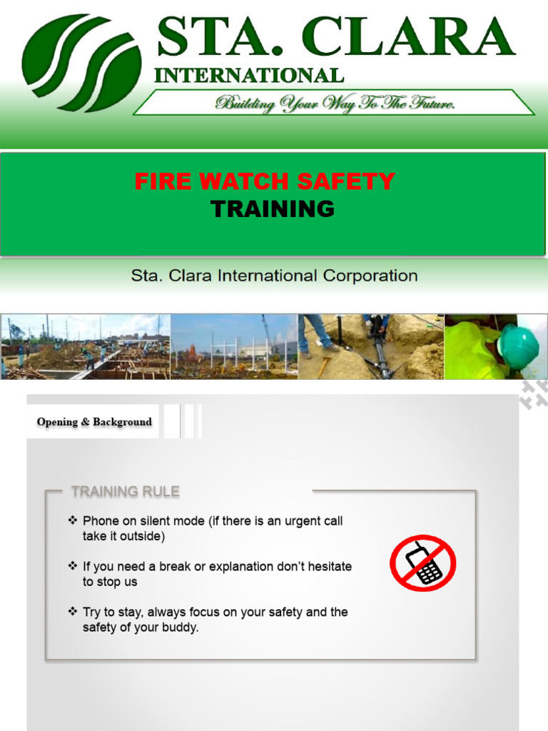 Project Fire Watch Safety Training | PDF