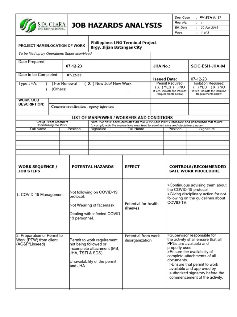 JHA Concrete Rectification - Epoxy Injection | PDF | Personal ...