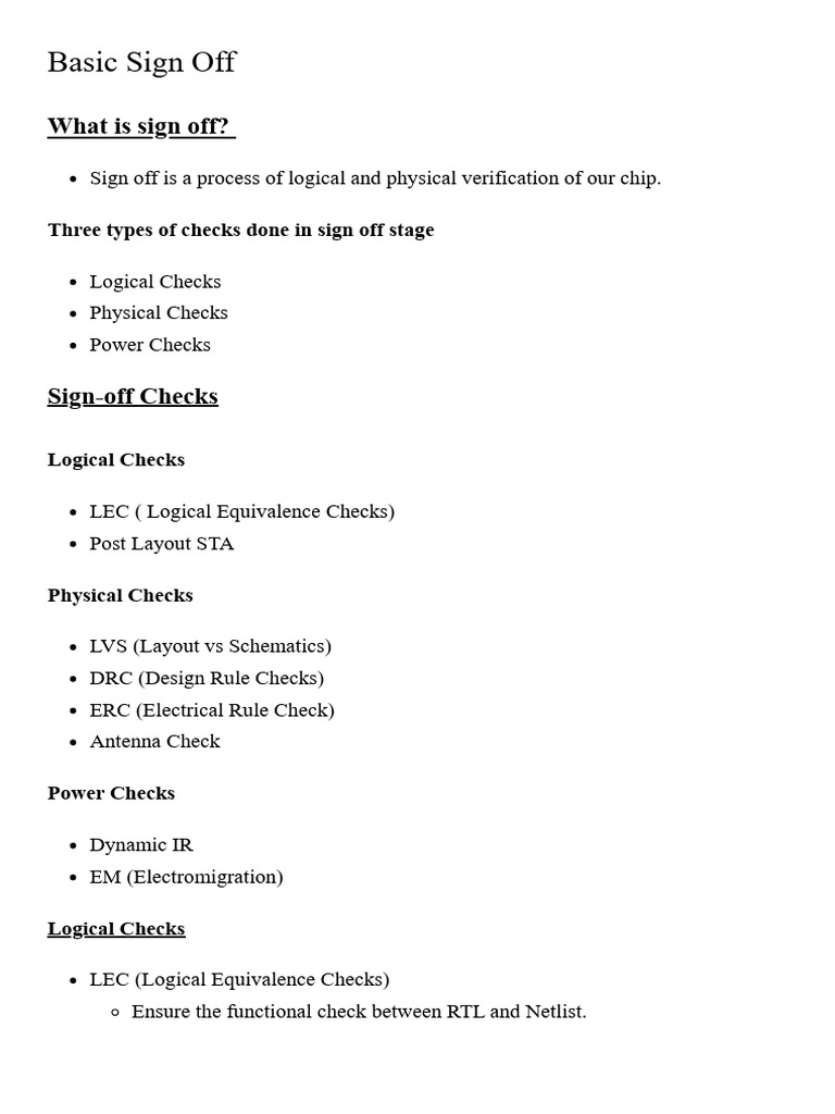 Basic Sign Off | PDF