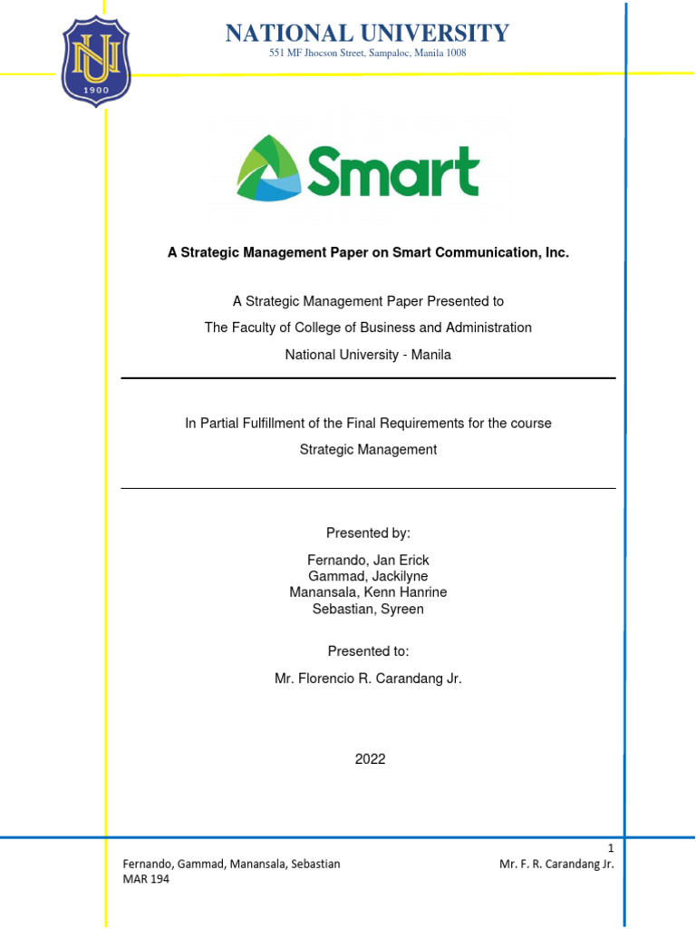 Smart Communications STRAMA Paper March 26 2022 309p | PDF | Strategic ...
