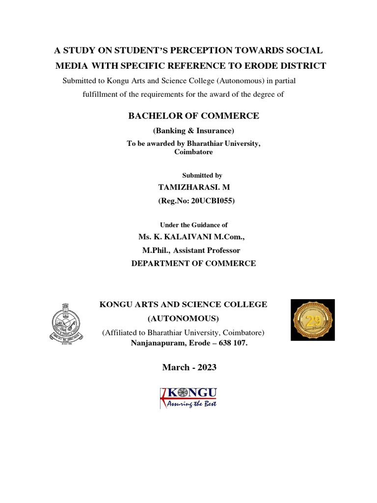 Erode Students' Social Media Views | PDF