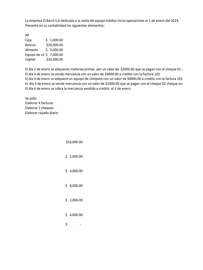 Ejercicios de Asientos Contables | PDF | Bancos | Cheque