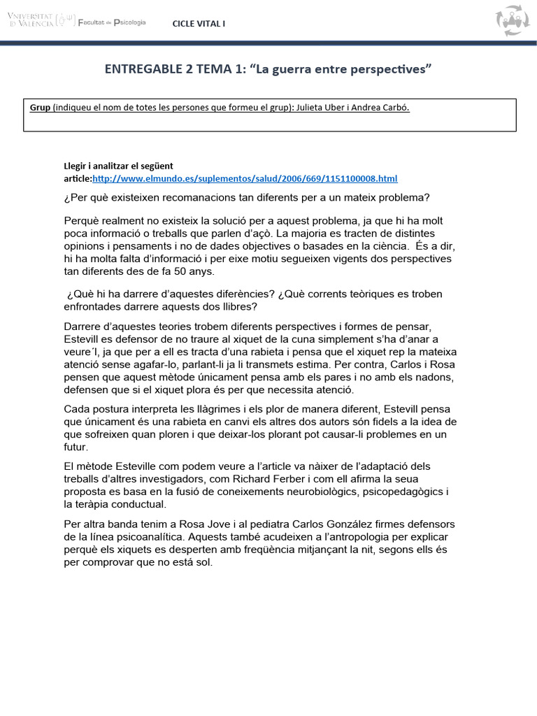 ENTREGABLE 2 TEMA 1- Andrea Carbó i Julieta Uber | PDF