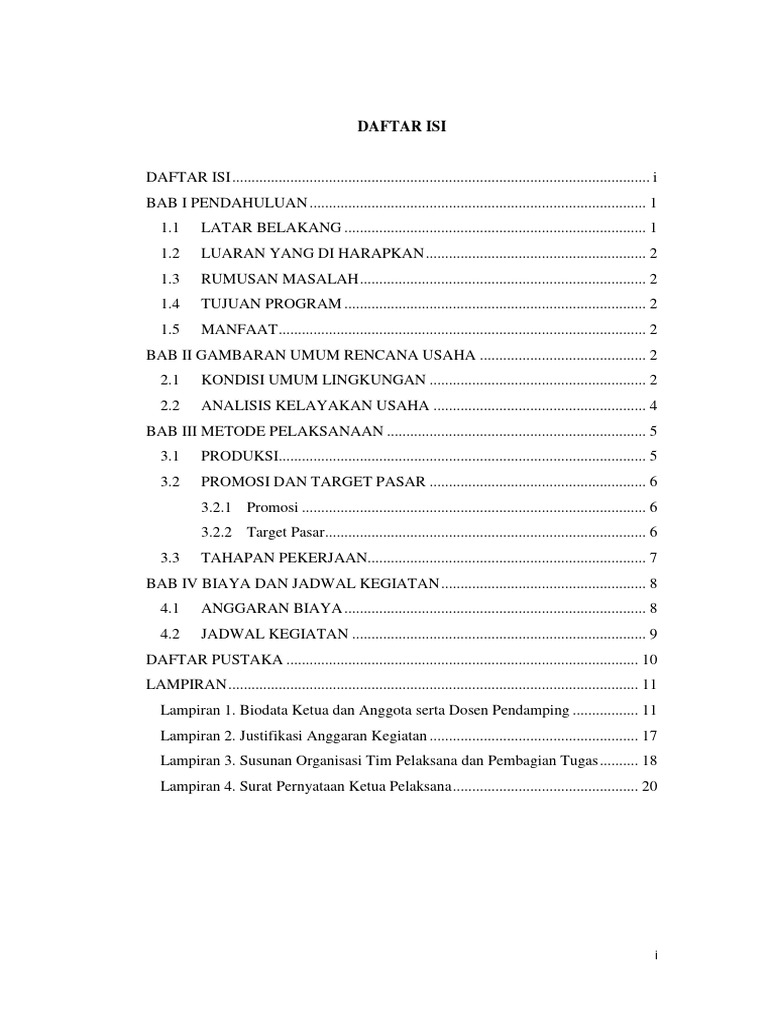 Contoh Proposal PKM Kewirausahaan Lolos Pendanaan-Tim Kompak Jaya Universitas Mercu Buana | PDF