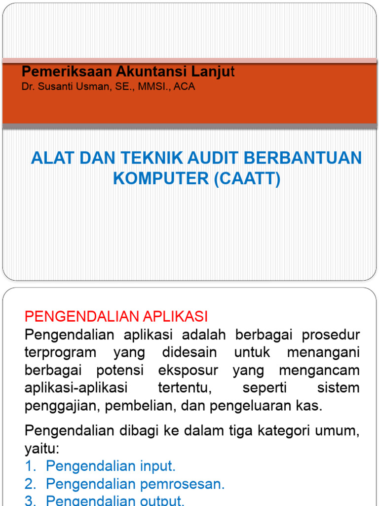 Materi 7. Alat Dan Teknik Audit Berbantuan Komputer (CAATT) | PDF