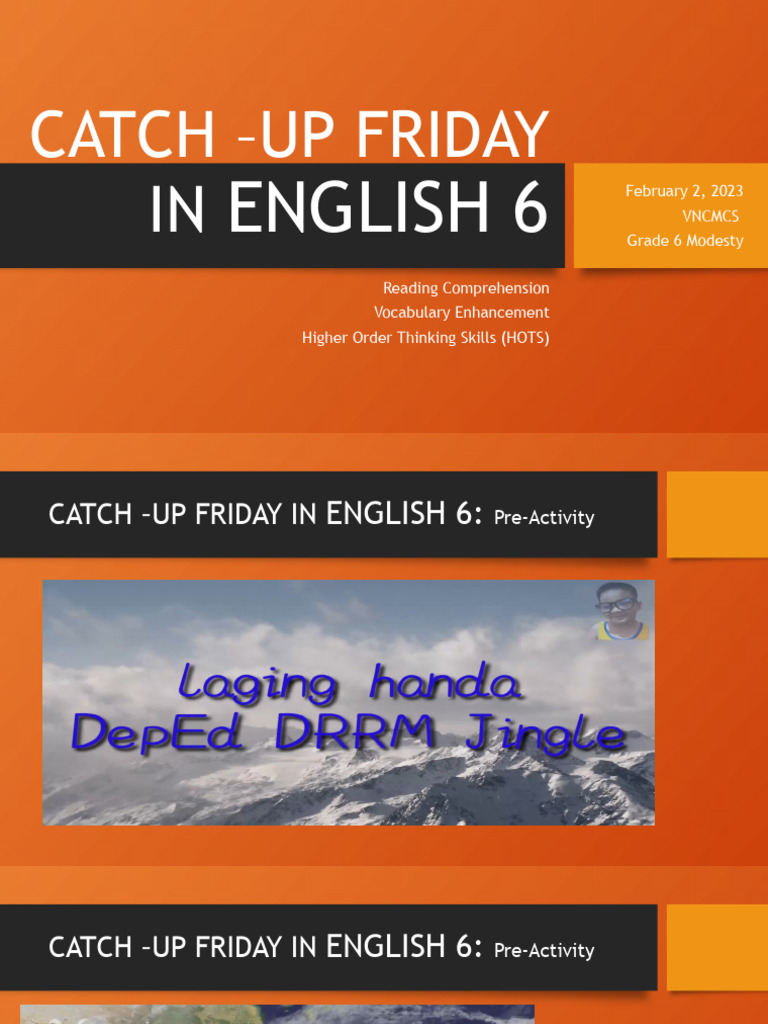 English 6 Catch-Up Activities Guide | PDF
