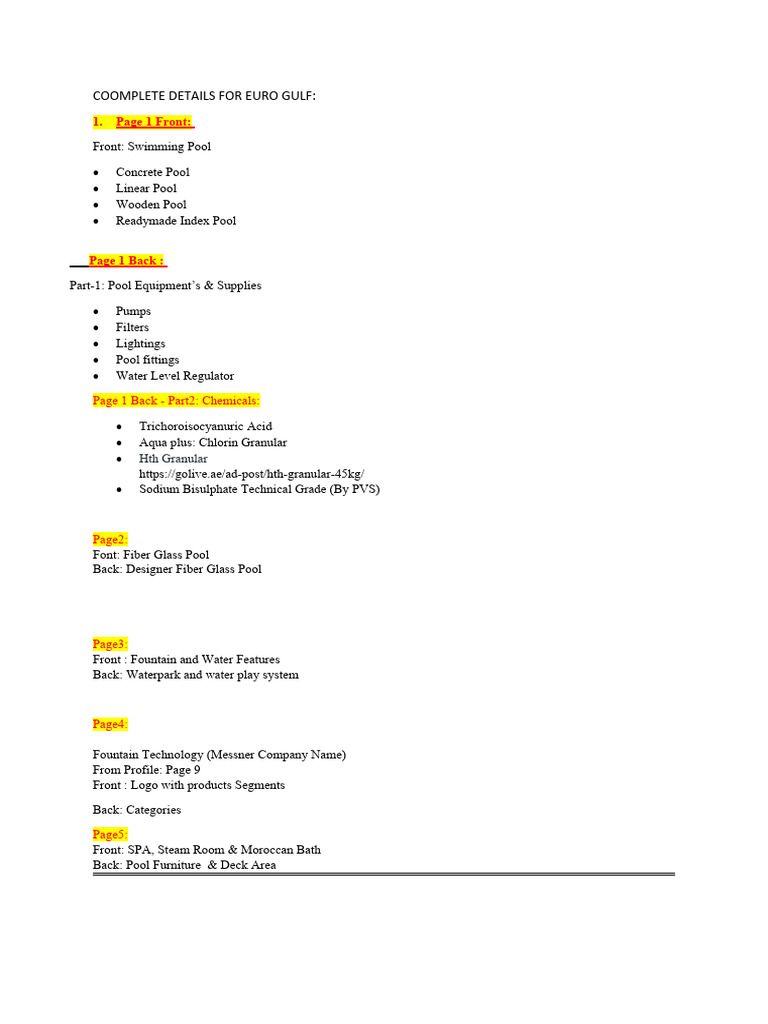 Brochure Writeup | PDF | Water | Swimming Pool