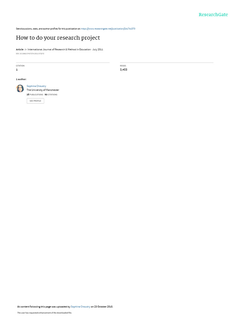 Guide to Your Research Project | PDF | Qualitative Research | Science