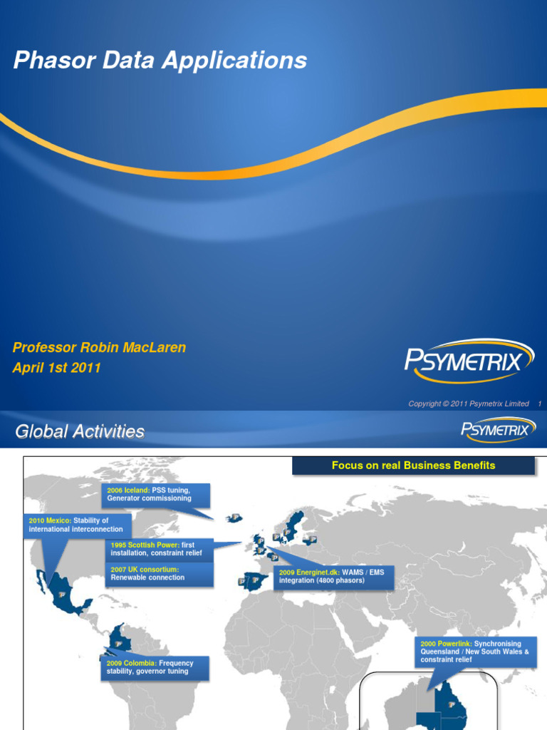 MacLaren-i-PCGRID 2011 Phasor Data Applications | PDF | Electrical Engineering | Physical Quantities