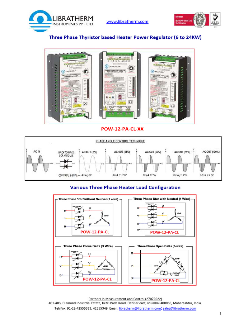 POW 12 V2 SERIES THYRISTOR POWER PACKS 6 To 24 KW | PDF | Alternating ...