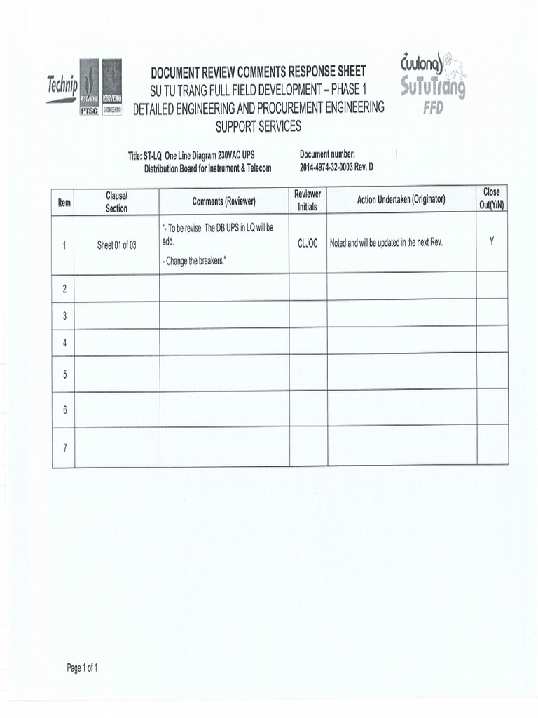 2014-4974!32!0003 Rev 0 ST-LQ One Line Diagram 230vac Ups DB For in ...