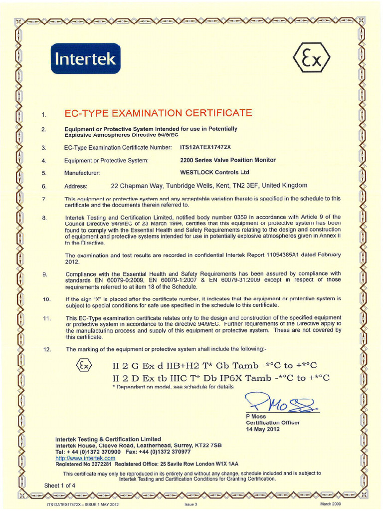 ATEX-2200-Ex-d-IIB-H2-ITS-12-ATEX-17472X-2 | PDF
