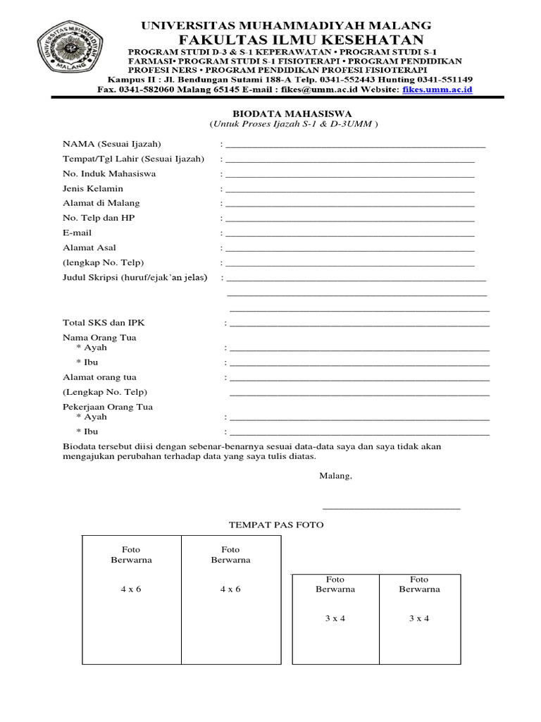 Form Seminar Hasil Skripsi Fisioterapi 2020 | PDF | Karier & Perkembangan