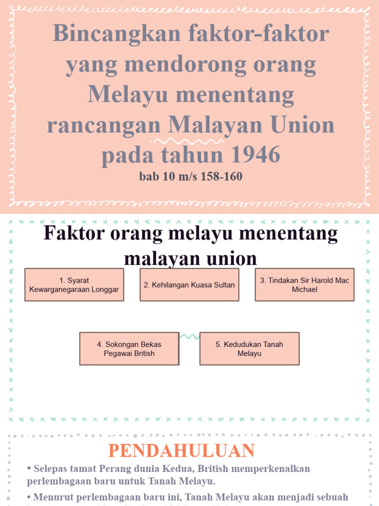 Faktor Faktor Yang Mendorong Orang Melayu Menentang Rancangan Malayan | PDF